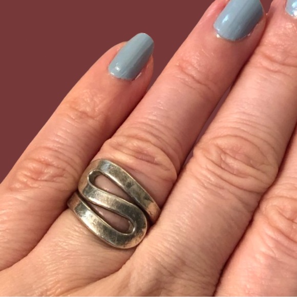 Vintage | Jewelry | Vintage 925 Sterling Silver Modernist Squiggle Ring ...